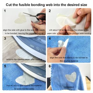 PLANTIONAL Medium Weight Fusible Bonding Web: 20 Sheets (8" x 12") Fusible Webbing for Fabric Applique DIY Crafts Supplies