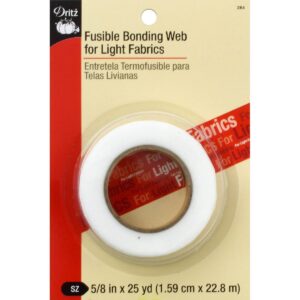 dritz fusible light fabrics bonding web, 5/8-inch x 25-yards, white