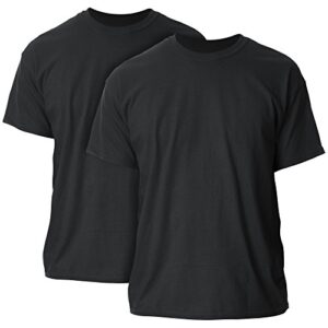 gildan men's ultra cotton t-shirt, style g2000, multipack, black (2-pack), x-large