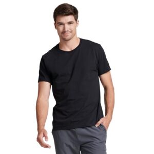 russell athletic mens performance cotton short sleeve t-shirt, black, 4xl