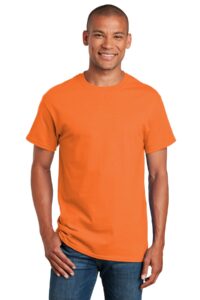 gildan men's g2000 ultra cotton adult t-shirt, safety orange, large