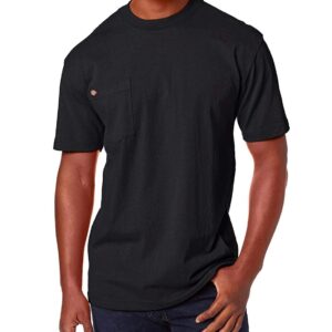 Dickies mens Heavyweight Crew Neck Short Sleeve Tee Henley Shirt, Black, X-Large US