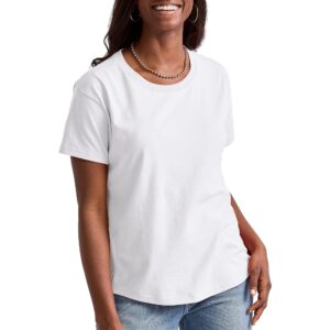 hanes originals tri-blend, lightweight t-shirt for women, relaxed fit, eco white, x small