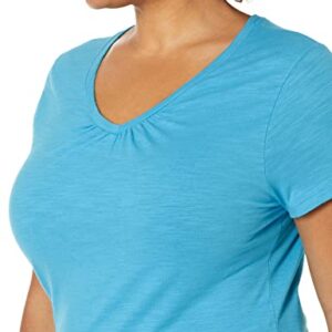 Hanes Women's Shirts, Slub Cotton Shirred V-Neck Tee, Cotton T-Shirts for Women, Women’s Tee Shirts