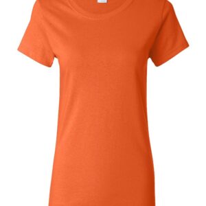 Gildan Women's Heavy Taped Neck Comfort Jersey T-Shirt, Orange, X-Large