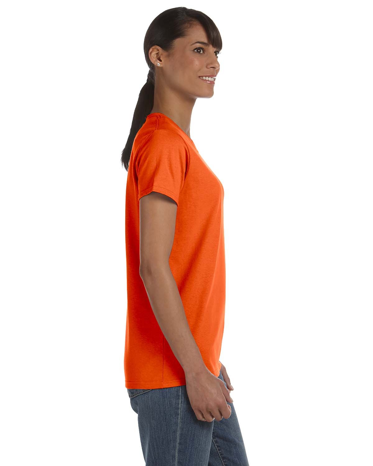 Gildan Women's Heavy Taped Neck Comfort Jersey T-Shirt, Orange, X-Large