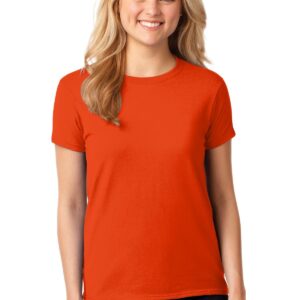 Gildan Women's Heavy Taped Neck Comfort Jersey T-Shirt, Orange, X-Large