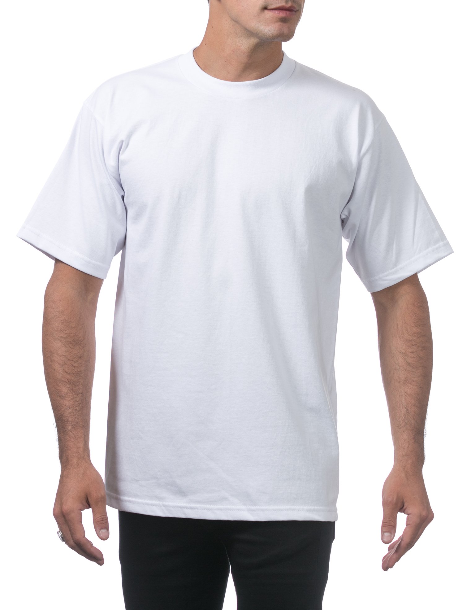 Pro Club Men's Heavyweight Cotton Short Sleeve Crew Neck T-Shirt, White, 3X-Large