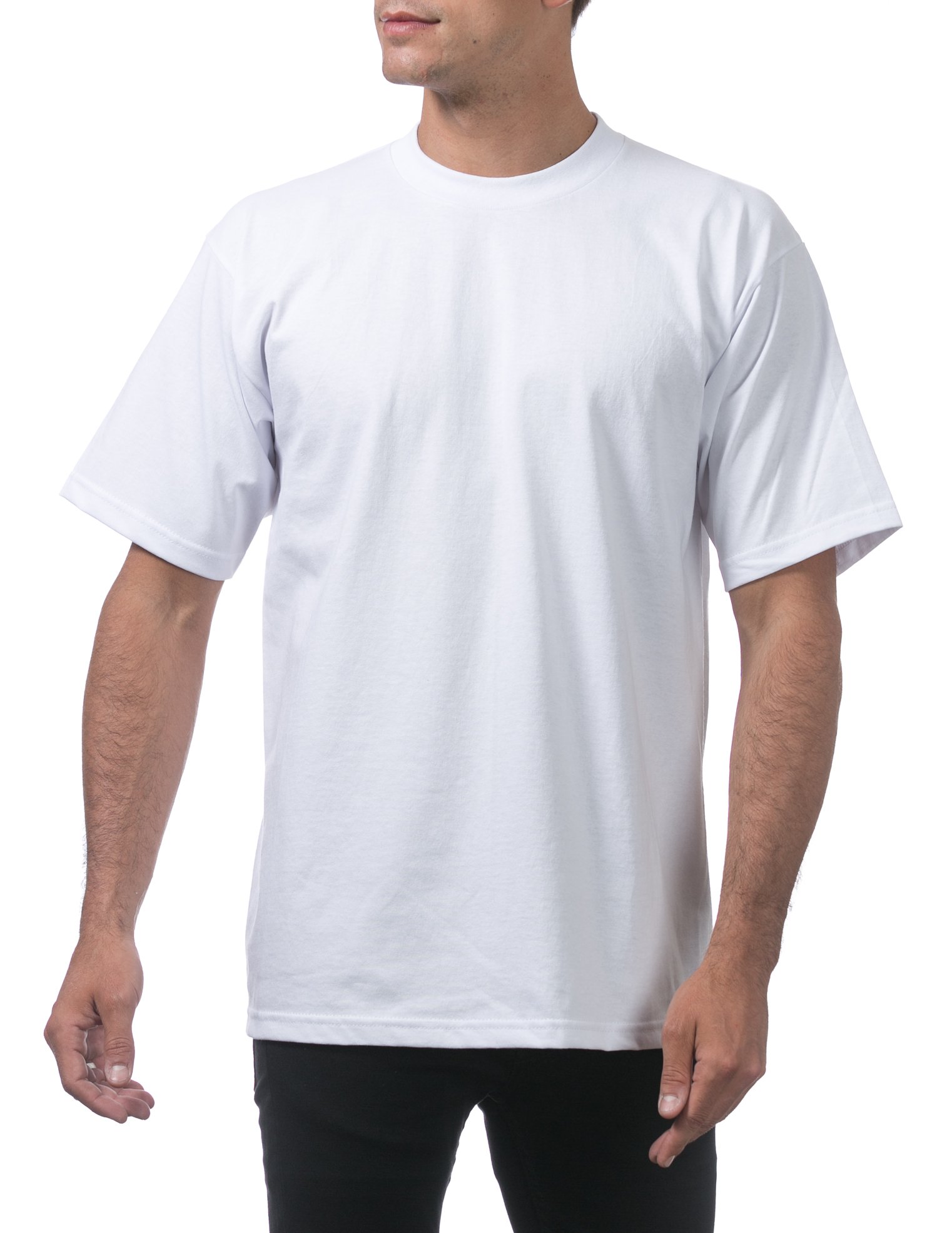 Pro Club Men's Heavyweight Cotton Short Sleeve Crew Neck T-Shirt, White, 3X-Large