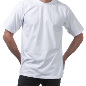 Pro Club Men's Heavyweight Cotton Short Sleeve Crew Neck T-Shirt, White, 3X-Large