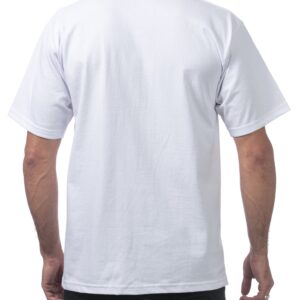 Pro Club Men's Heavyweight Cotton Short Sleeve Crew Neck T-Shirt, White, 3X-Large