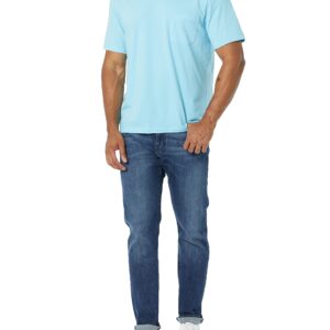 Amazon Essentials Men's Slim-Fit Short-Sleeve Crewneck Pocket T-Shirt, Pack of 2, Light Blue, X-Large