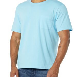 Amazon Essentials Men's Slim-Fit Short-Sleeve Crewneck Pocket T-Shirt, Pack of 2, Light Blue, X-Large