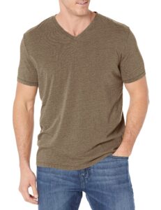 lucky brand mens venice burnout v-neck tee t shirt, dark olive, x-large us