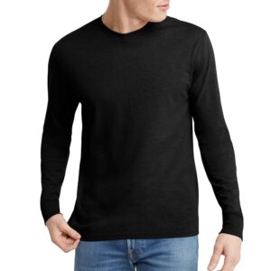 hanes originals men's tri-blend long sleeve t-shirt, black, 2x large