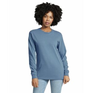 comfort colors adult long sleeve tee, style g6014, blue jean, large