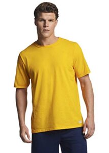 russell athletic mens cotton performance short sleeve t-shirt t shirt, gold, small us