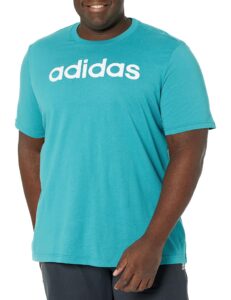 adidas men's essentials single jersey linear embroidered logo t, arctic fusion, x-large