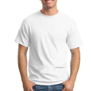 Hanes Ultimate Men's 5-Pack Tagless ComfortSoft Crewneck T-Shirt, White, Large