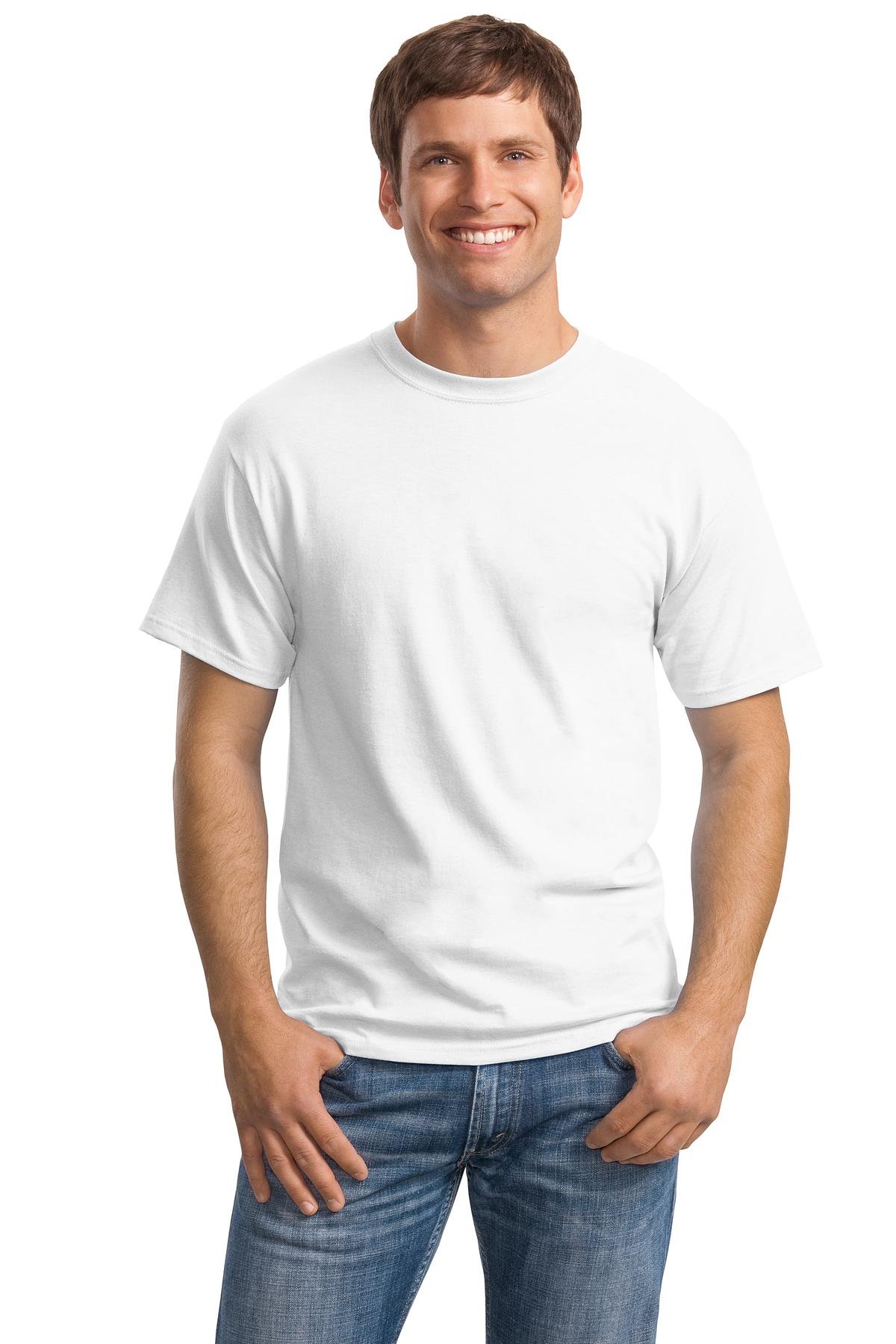 Hanes Ultimate Men's 5-Pack Tagless ComfortSoft Crewneck T-Shirt, White, Large