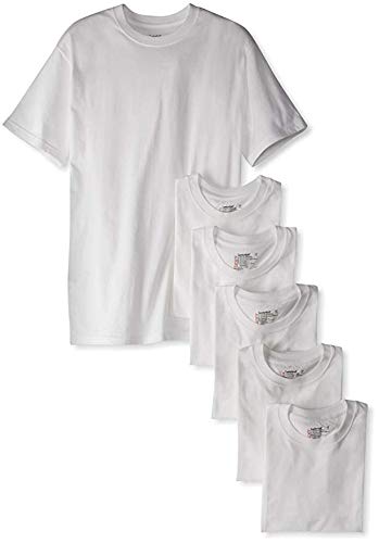 Hanes Ultimate Men's 5-Pack Tagless ComfortSoft Crewneck T-Shirt, White, Large