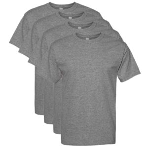 hanes men's t-shirt pack, essential-t cotton t-shirt, oxford gray, large, 4-pack