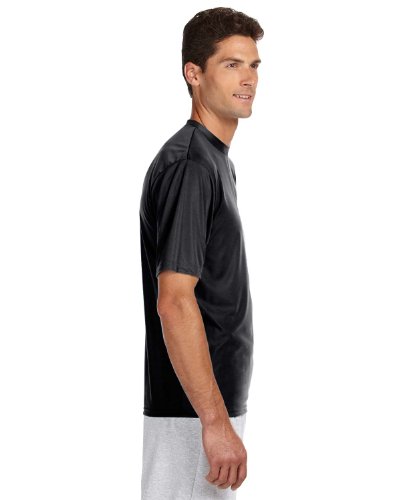 A4 Men's Cooling Performance Crew Short Sleeve T-Shirt, Black, Large