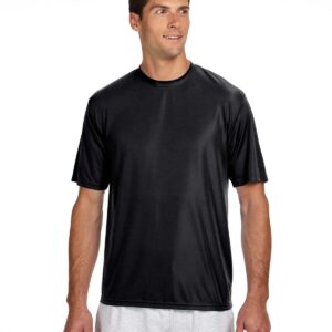 A4 Men's Cooling Performance Crew Short Sleeve T-Shirt, Black, Large