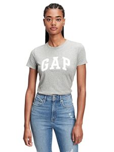 gap womens classic logo tee t shirt, grey heather, large us