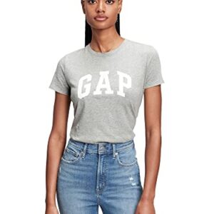 GAP Womens Classic Logo Tee T Shirt, Grey Heather, Large US