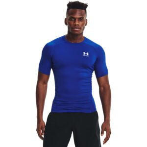 under armour men's armour heatgear compression short-sleeve t-shirt , royal blue (400)/white, medium