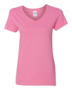 gildan women's softstyle v-neck t-shirt - x-large - azalea