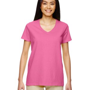 Gildan Women's Softstyle V-Neck T-Shirt - X-Large - Azalea