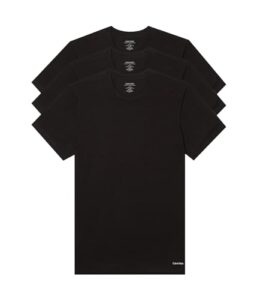 calvin klein men's cotton classics 3-pack undershirts, 3 black - crewneck, xl