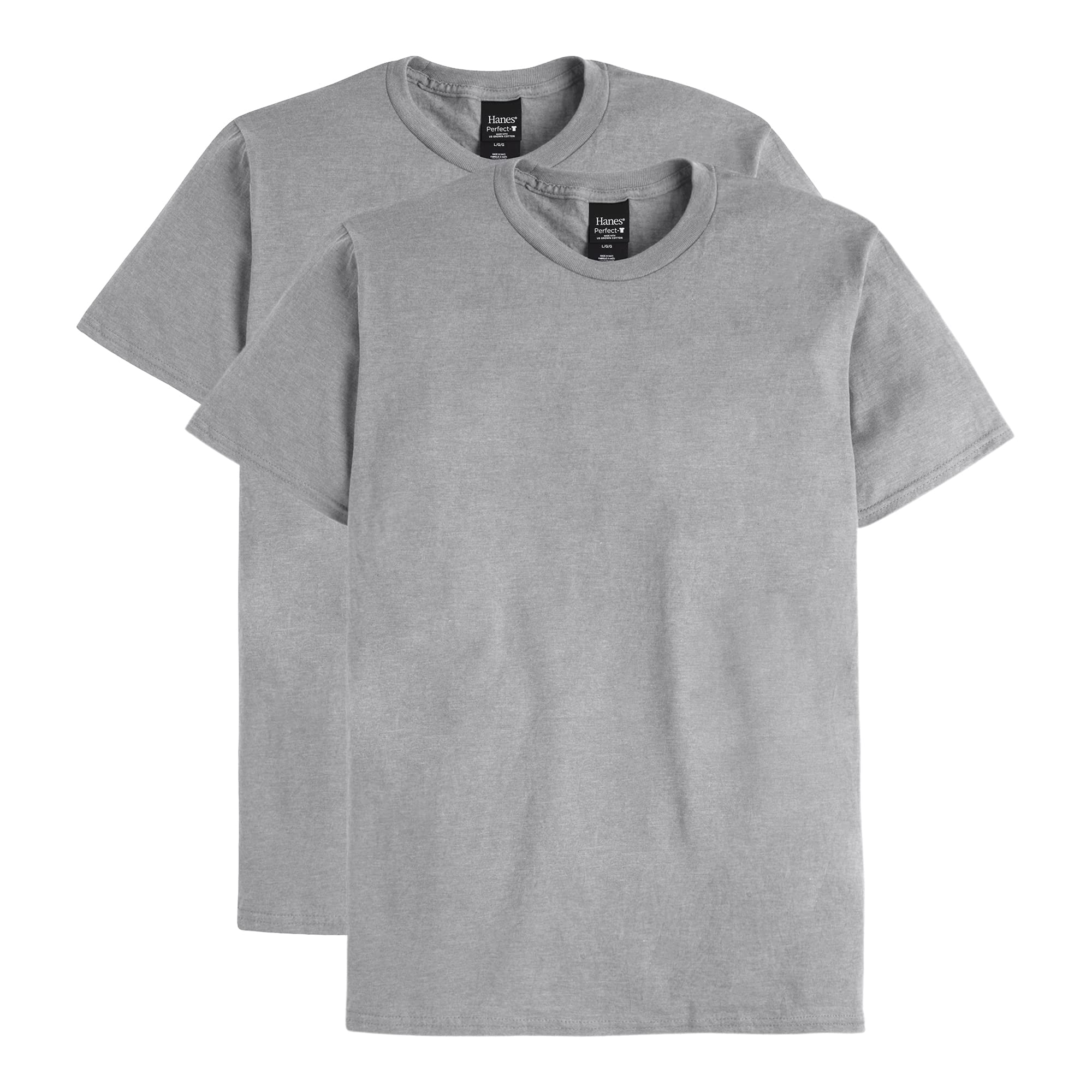 Hanes Men's Nano Premium Cotton T-Shirt (Pack of 2), Light Steel, Small