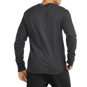 Champion, Classic Long Sleeve, Comfortable, Soft T-Shirt for Men (Reg. or Big & Tall), Granite Heather, Medium