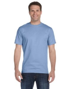 hanes 5.2 oz., 50/50 comfortblend ecosmart t-shirt, large, light blue