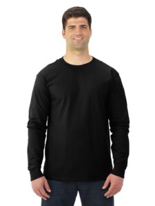 fruit of the loom adult 5 oz. long-sleeve t-shirt, black, m