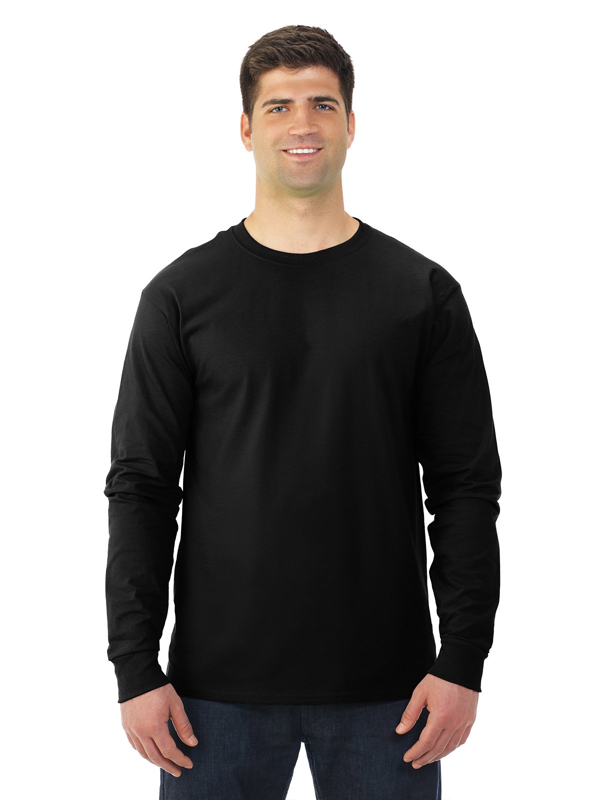 Fruit of the Loom Adult 5 oz. Long-Sleeve T-Shirt, Black, M