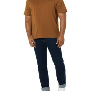 Amazon Essentials Men's Regular-Fit Short-Sleeve Crewneck Pocket T-Shirt, Pack of 2, Black/Brown, Medium