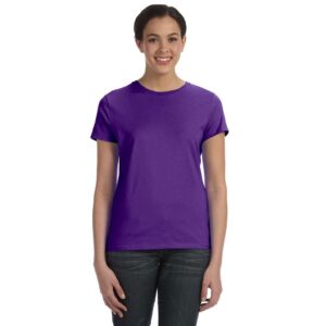 hanes perfect-t t-shirt, purple, large