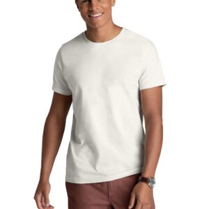 Fruit of the Loom Men's Recover Cotton T-Shirt Made with Sustainable, Low Impact Recycled Fiber, Ivory, Large