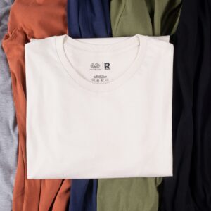 Fruit of the Loom Men's Recover Cotton T-Shirt Made with Sustainable, Low Impact Recycled Fiber, Ivory, Large