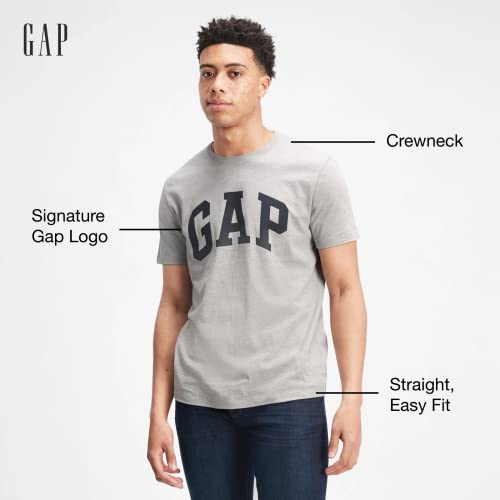 GAP Mens Classic Logo Tee T Shirt, Light Heather Grey B10, Large US