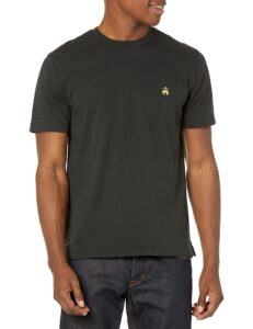 brooks brothers men's short sleeve cotton crew neck logo t-shirt, black, large