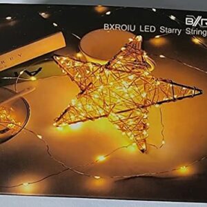 BXROIU 2 x 20LEDs Fairy Lights Battery Operated, Silver Wire 2 Mode Chains String Lights for Bedroom Christmas Party Decoration (warm white, 6.6)