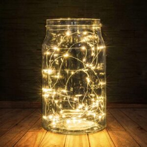 BXROIU 2 x 20LEDs Fairy Lights Battery Operated, Silver Wire 2 Mode Chains String Lights for Bedroom Christmas Party Decoration (warm white, 6.6)