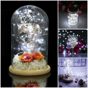 Christmas LED Fairy String Lights Battery Operated 4 Pack 33FT 100 LED with Remote Timer 8 Modes Waterproof Silvery Wire Twinkle Firefly Lights for Bedroom Party Wedding Garden Home Decoration