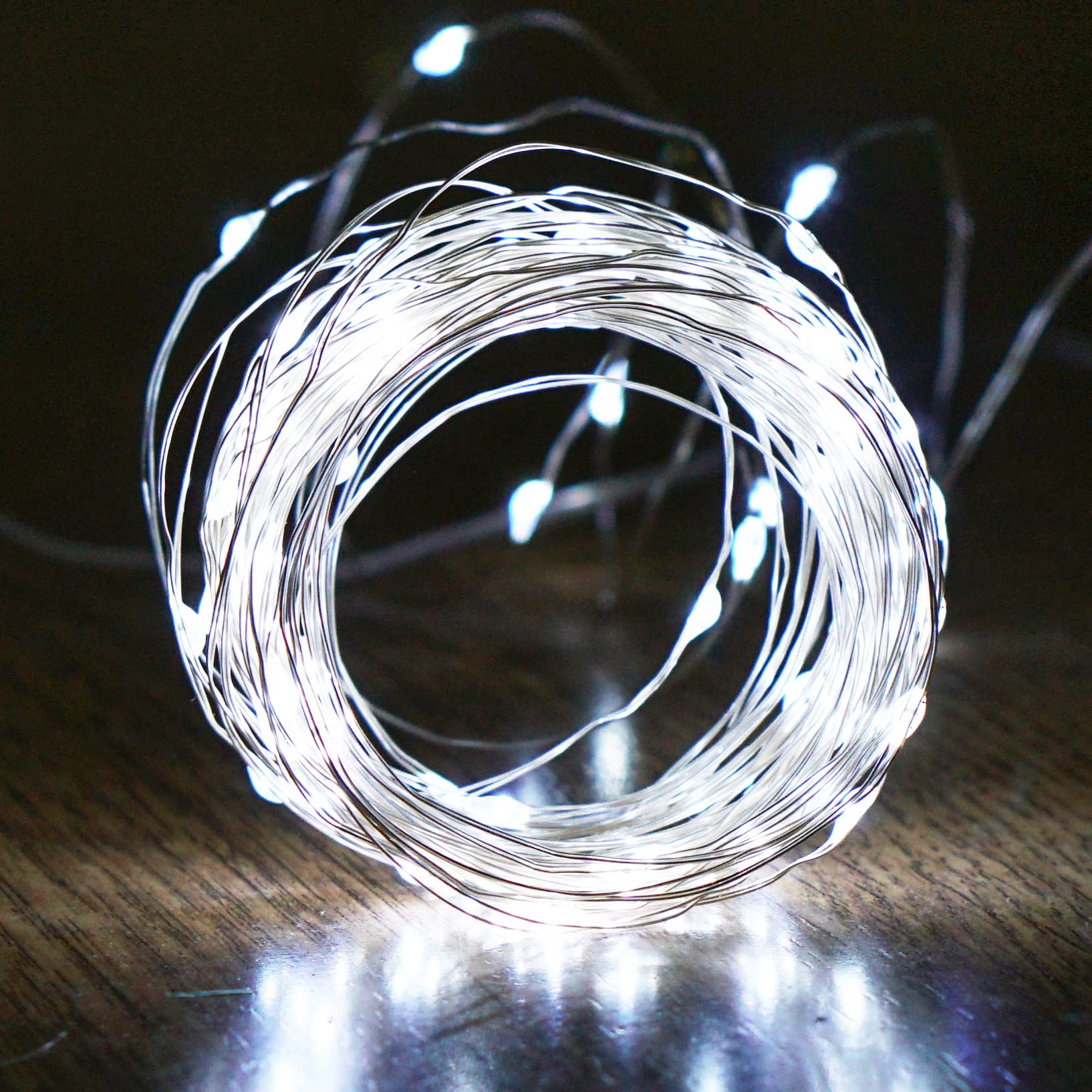 Christmas LED Fairy String Lights Battery Operated 4 Pack 33FT 100 LED with Remote Timer 8 Modes Waterproof Silvery Wire Twinkle Firefly Lights for Bedroom Party Wedding Garden Home Decoration