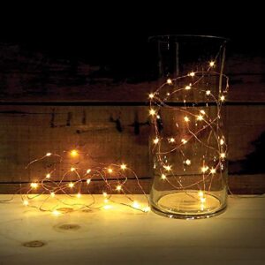 2 sets of attav led string lights with timer, battery operated 20 micro leds on 7 feet ultra thin copper wire, starry string lights fairy lights for bedroom christmas party wedding dancing(warm white)